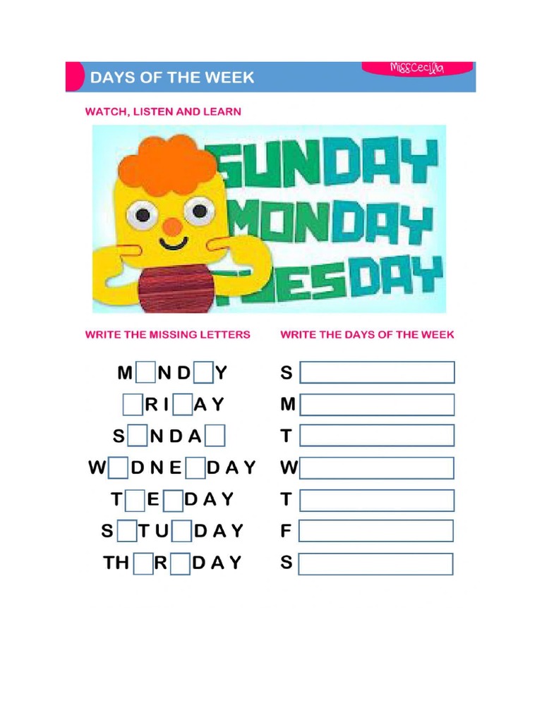 Days of The Week | PDF
