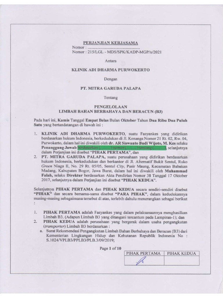 Mou Perjanjian Kerjasama | PDF