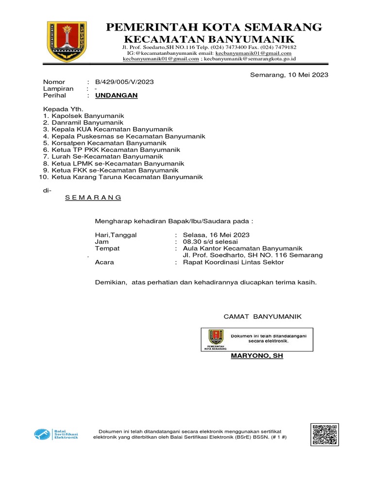 TTE Undangan Linsek Mei 2023 | PDF