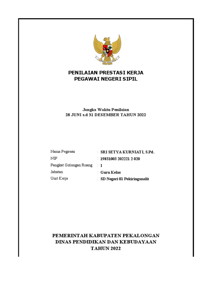 Contoh SKP JA-JF Kuantitatif - GURU - Januari - Juni 2022 (SUKANTO) | PDF