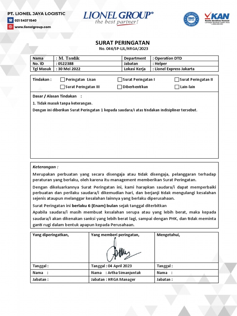 SURAT PERINGATAN | PDF