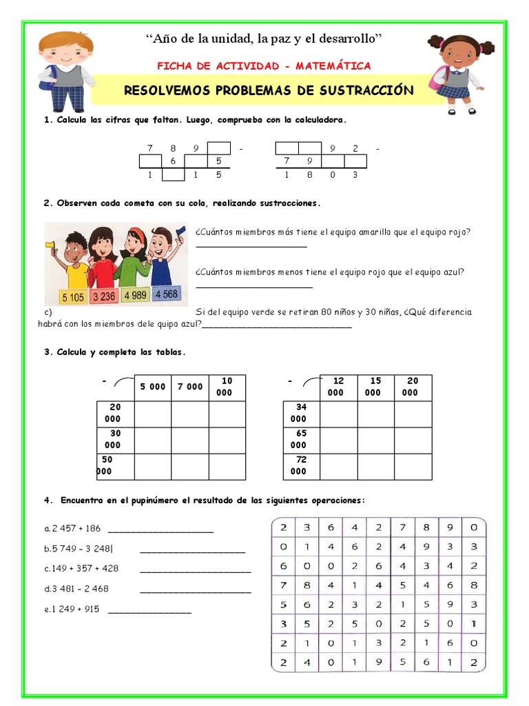 Mat-Resolvemos Problemas de Sustracción | PDF