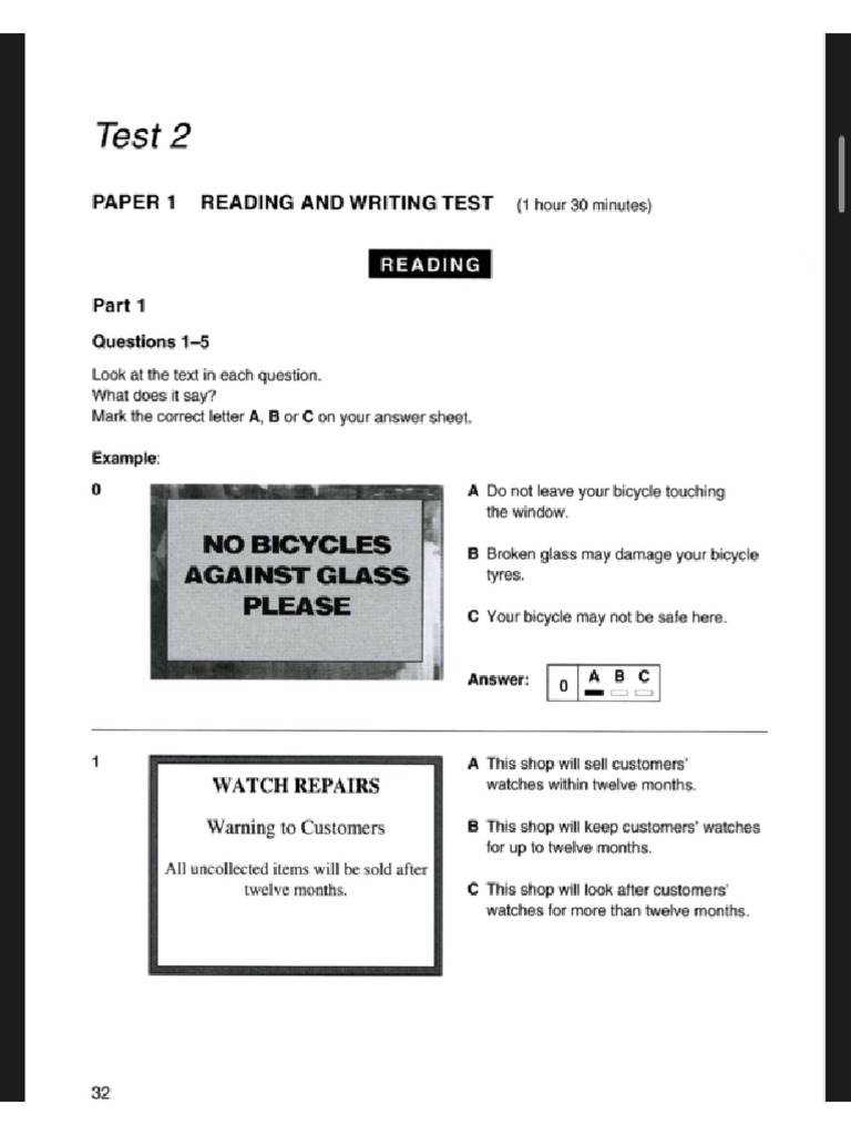 B1 - Reading and Writing Practice 6 | PDF