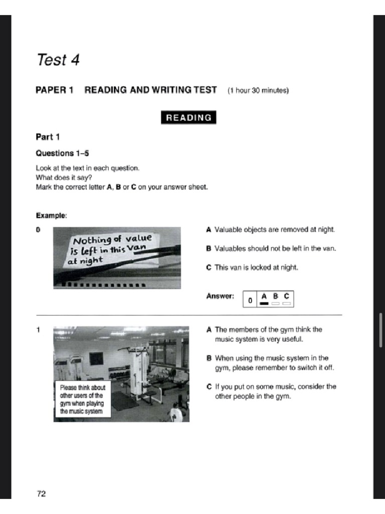 B1 - Reading and Writing Practice 8 | PDF