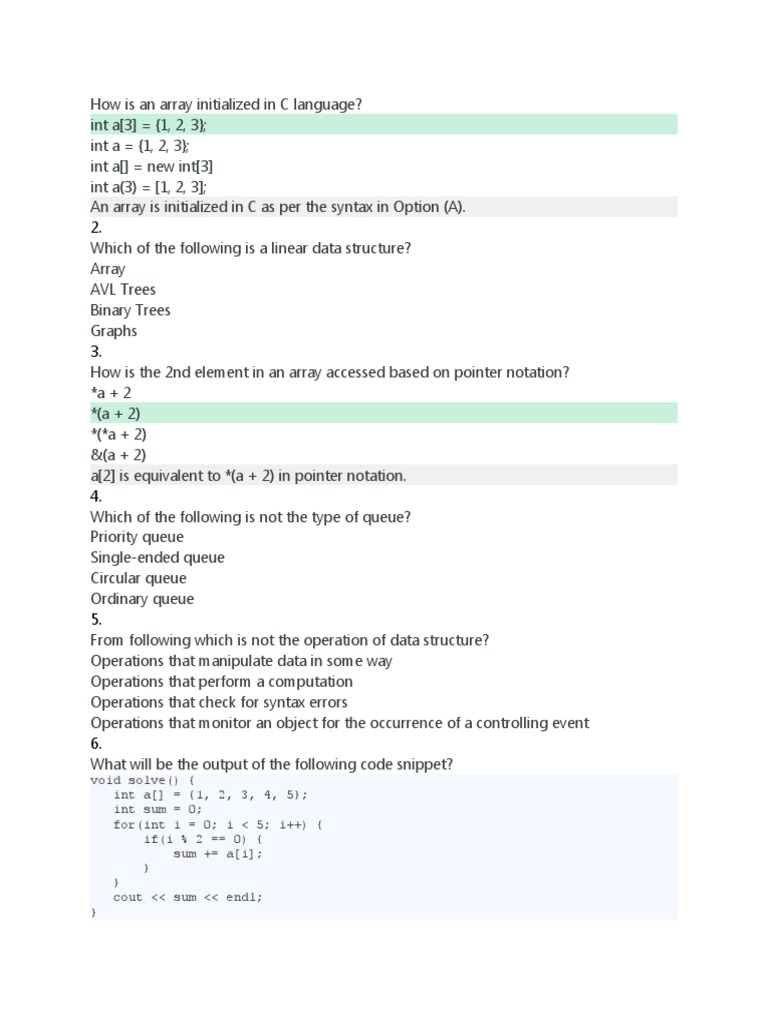 Ds&algoritms MCQ | PDF | Algorithms | Computing