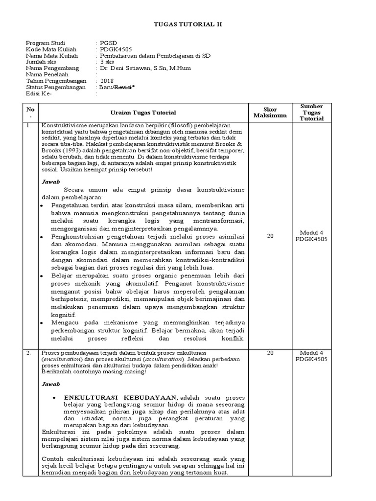 Tugas 2 PDGK 4505 Pembaharuan Dalam Pembelajaran | PDF