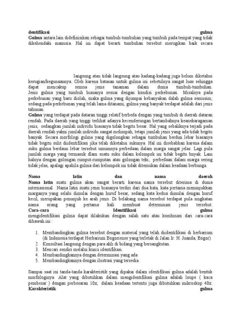 Panduan Identifikasi Gulma Lengkap | PDF