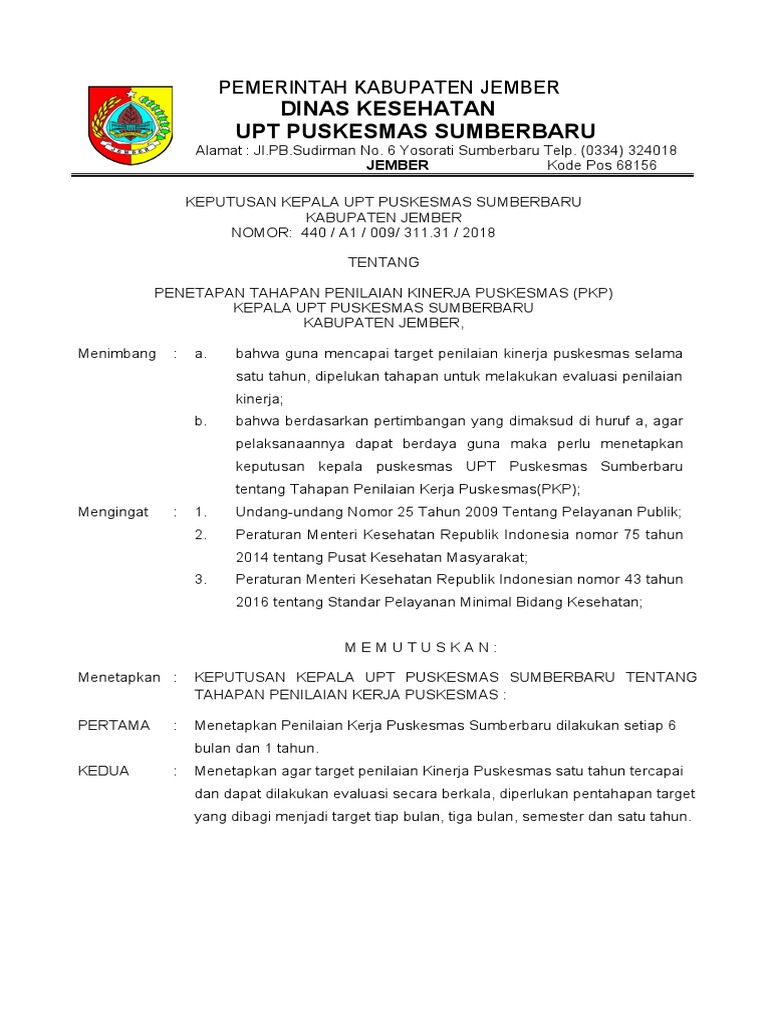 1.3.1.4 SK PENETAPAN TAHAPAN PKP Sumberbaru OKE | PDF