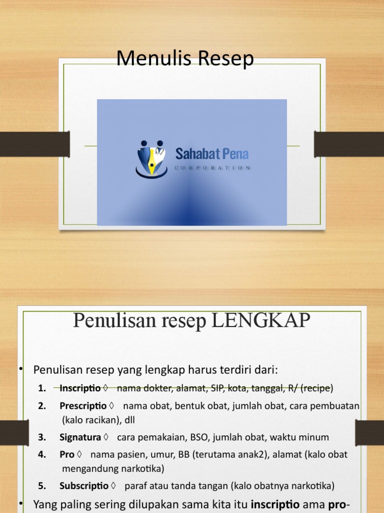 Penulisan Resep | PDF