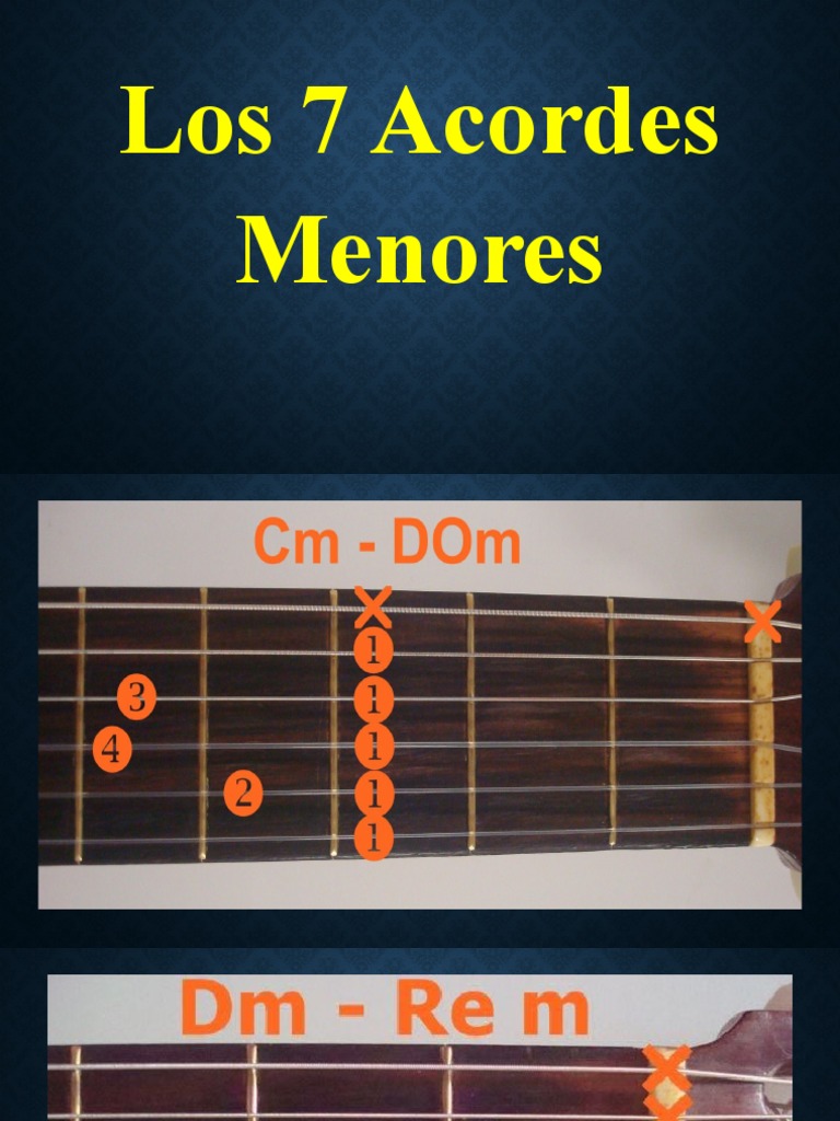 7 acordes menores en la guitarra acústica | PDF