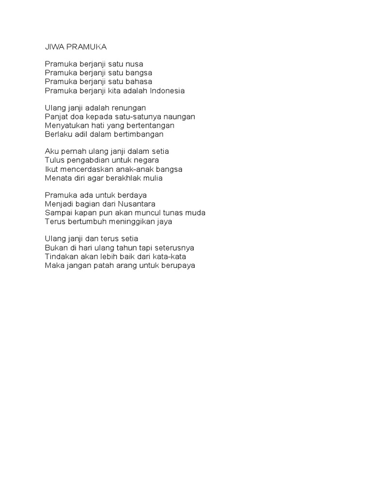 Puisi Jiwa Pramuka | PDF