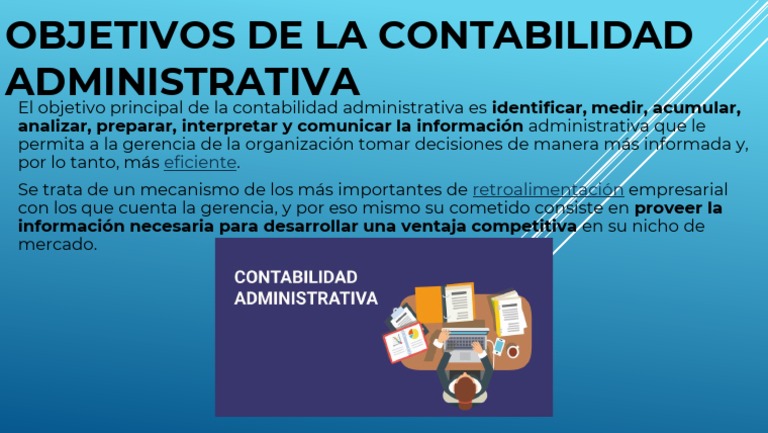 Objetivos de la contabilidad administrativa | PDF