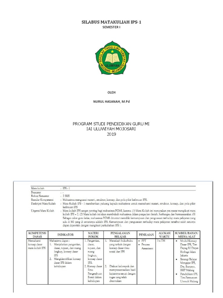 IPS-1 Silabus | PDF