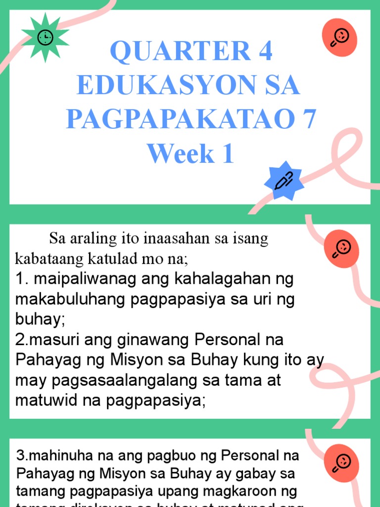 Q4 - ESP 7 - Week 1 | PDF