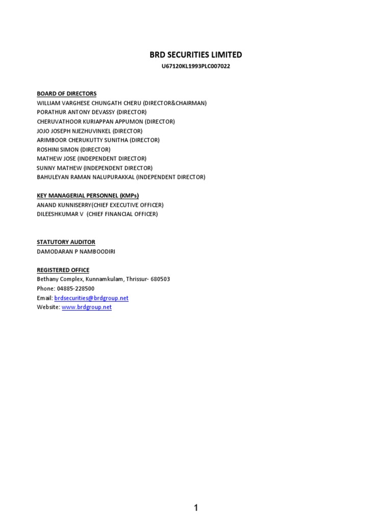 BRD Securities LTD Audit Report 2021 22 | PDF | Financial Audit ...