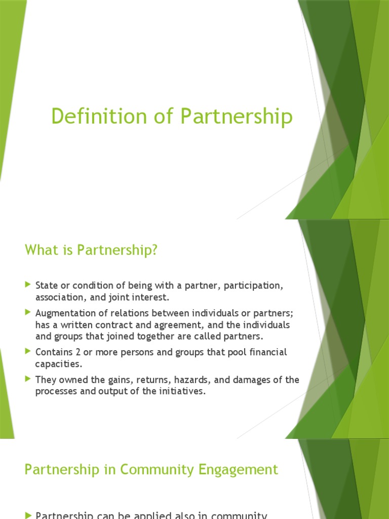 Understanding Partnership Definitions | PDF | Governance | Partnership