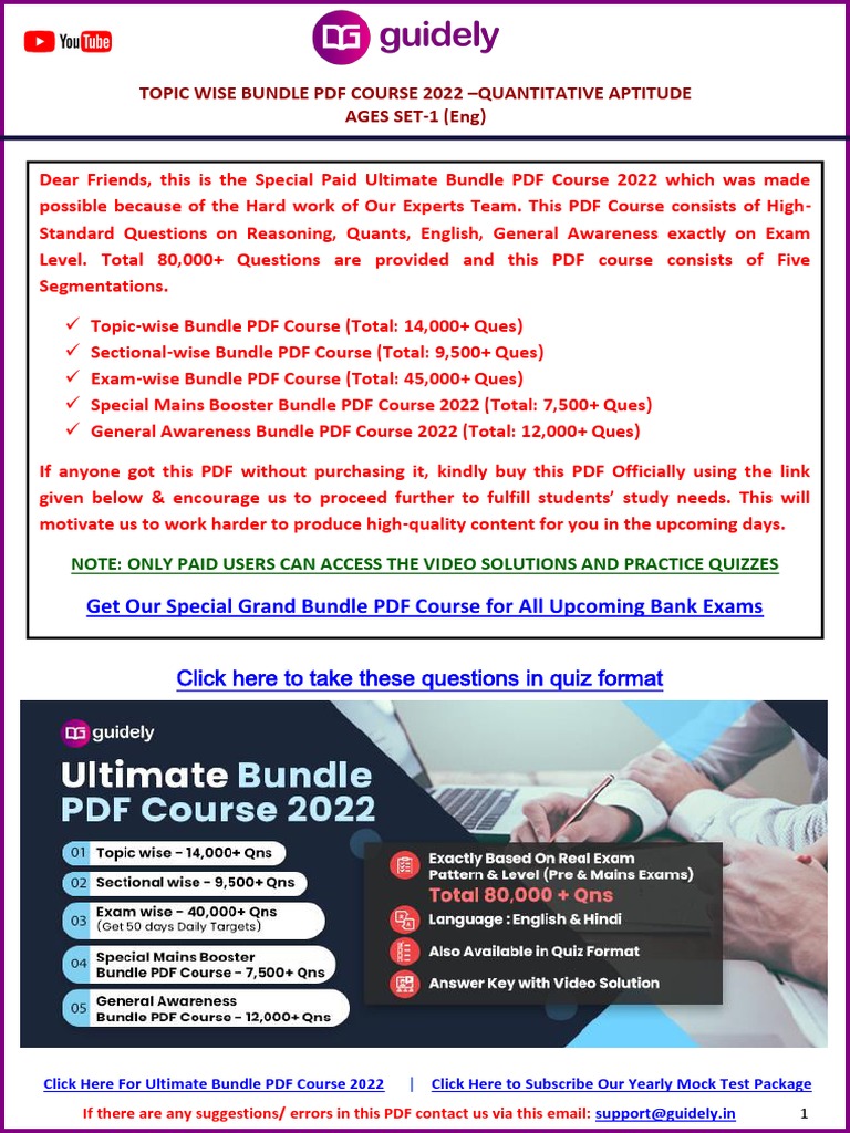 Quantitative Aptitude Age Problems PDF | PDF | Computing | Communication
