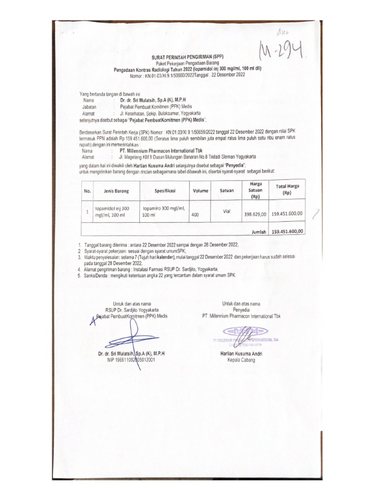 Surat Perintah Pengiriman (SPP) | PDF