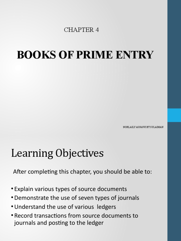 Chap 4 Books of Prime Entry | PDF | Debits And Credits | Bookkeeping