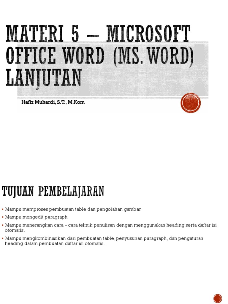 Materi 5 - Ms. Word 2 | PDF