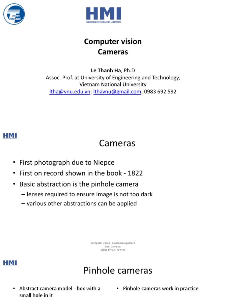 Computer Vision - Image Formation (Camera) - 1 | PDF | Natural ...