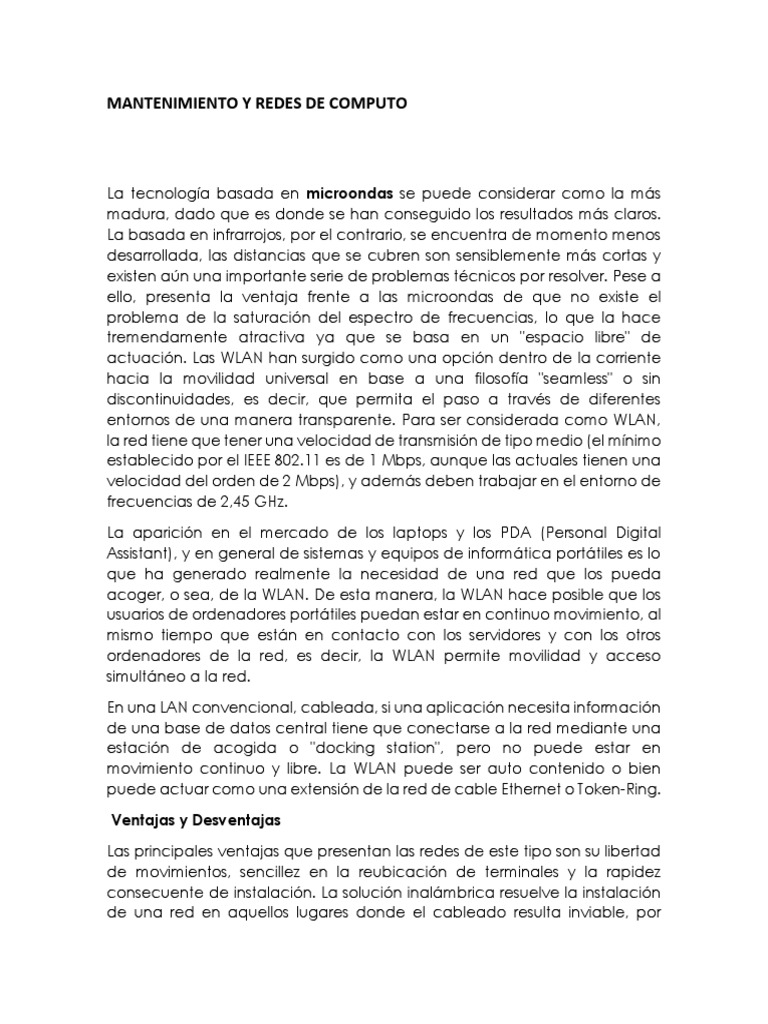 Mantenimiento y Redes de Computo | PDF