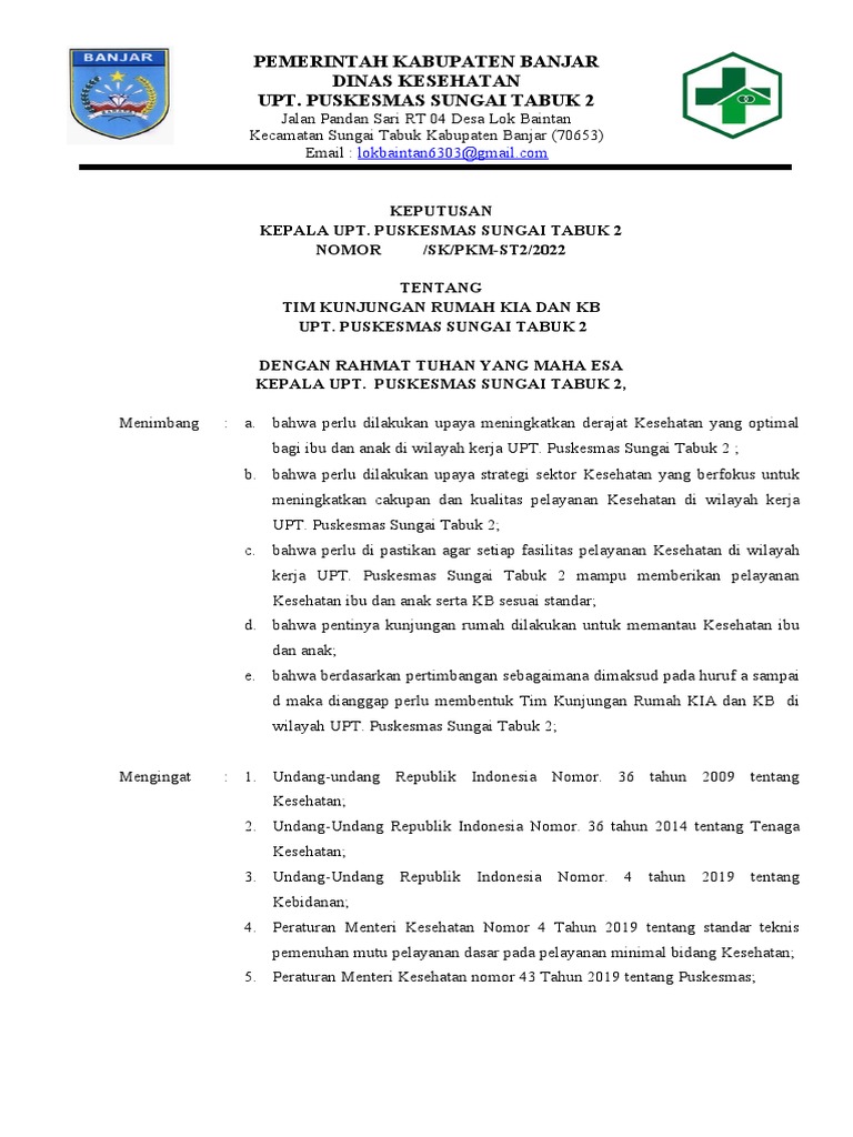 Tim Kunjungan Rumah KIA dan KB | PDF