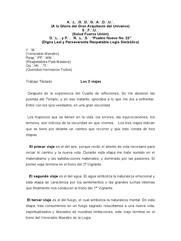 Trabajo Los 3 Viajes | PDF