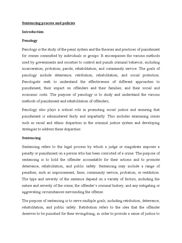 Sentencing Process and Policies | PDF | Restorative Justice | Crimes