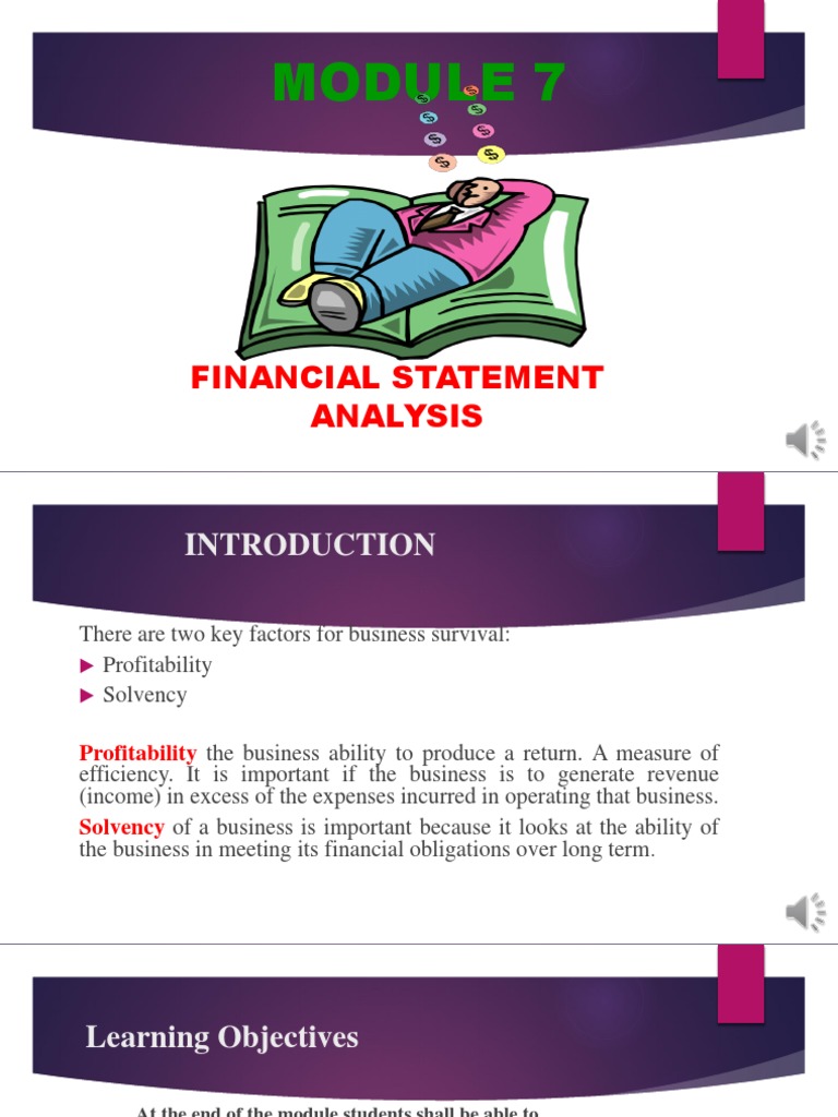 Module 7 Financial Statement Analysis | PDF | Balance Sheet | Equity (Finance)