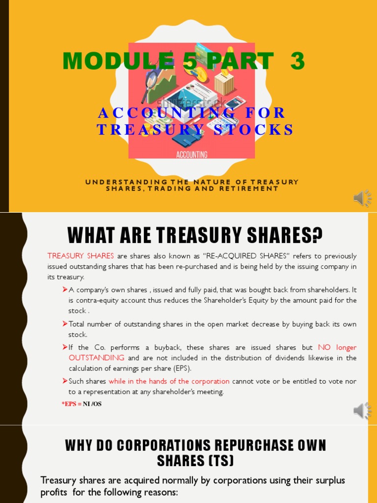 Module 5 Part 3 The Corporation-Treasury Stocks | PDF Module 5 Part 3 The Corporation-Treasury Stocks | PDF