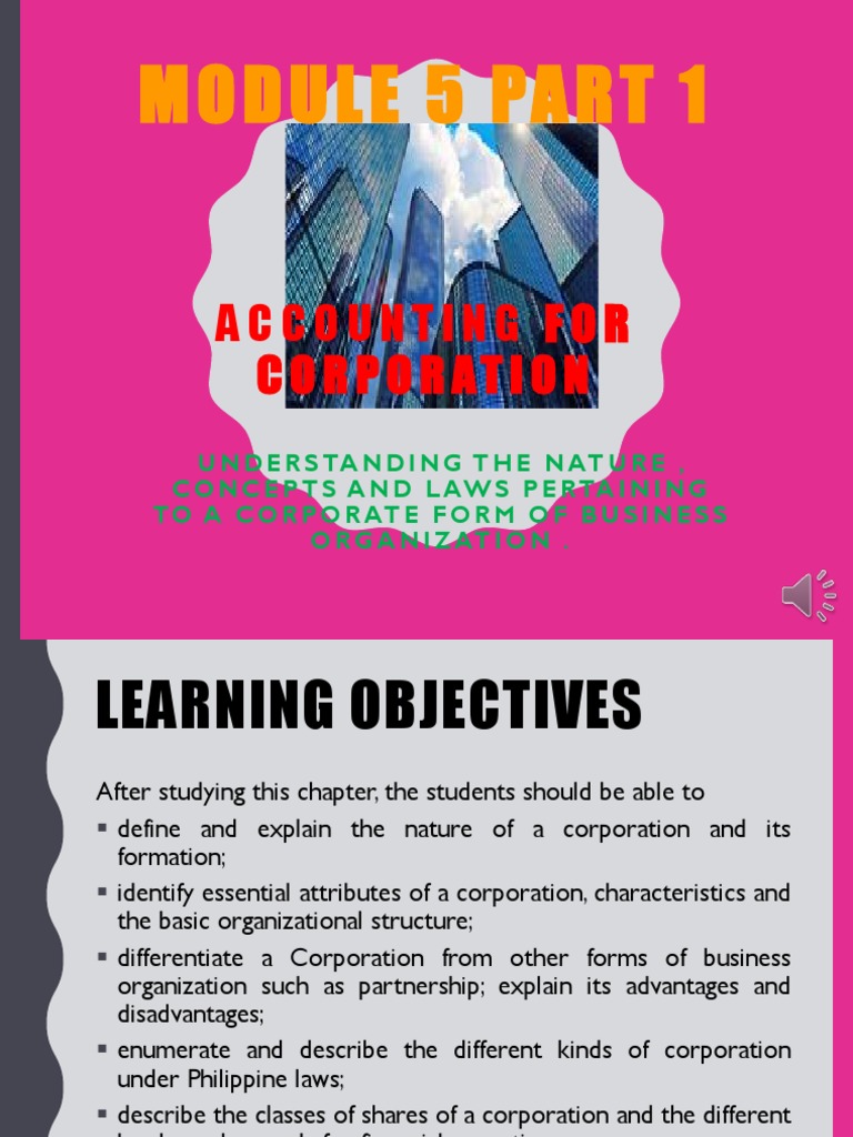 Module 5 Part 1 The Corporation | PDF Module 5 Part 1 The Corporation | PDF