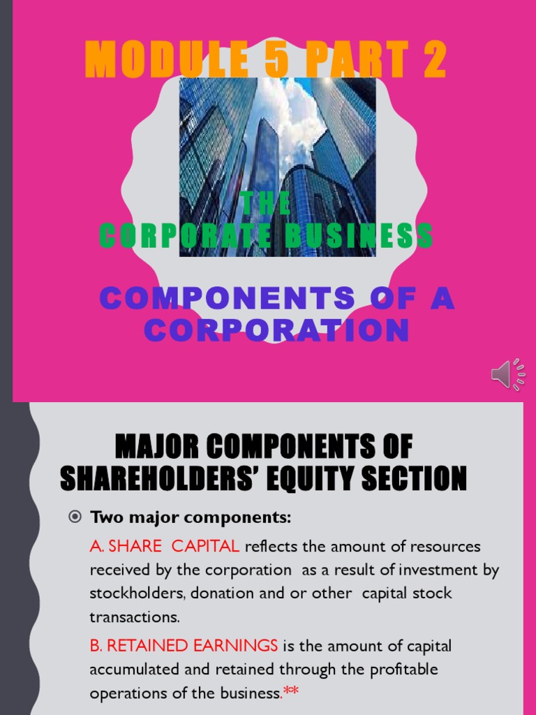 Module 5 Part 2 The Corporation (Components) (Autosaved) | PDF
