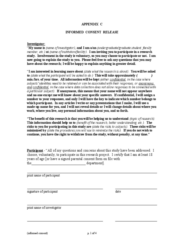 Informed Consent Form Sample | PDF