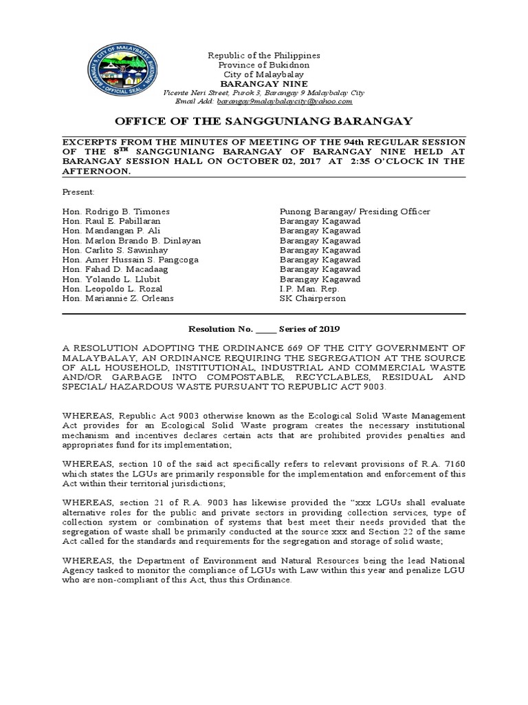 Solid Waste Management Ordinance | PDF