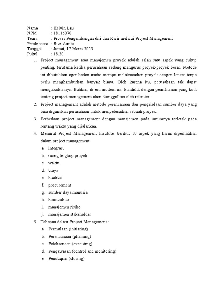 17 Maret 2023 - Pengembangan Diri Dan Karir% | PDF