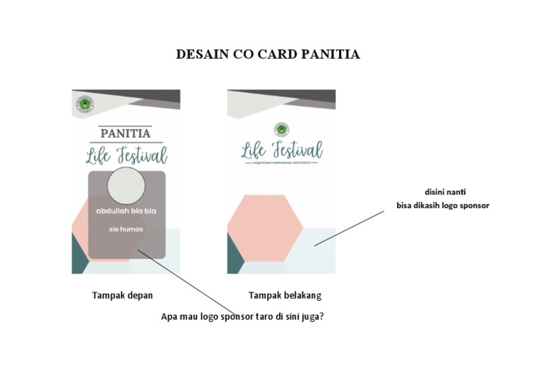 Desain Co Card Panitia | PDF