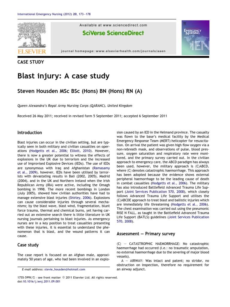 Blast Injury: A Case Study | PDF