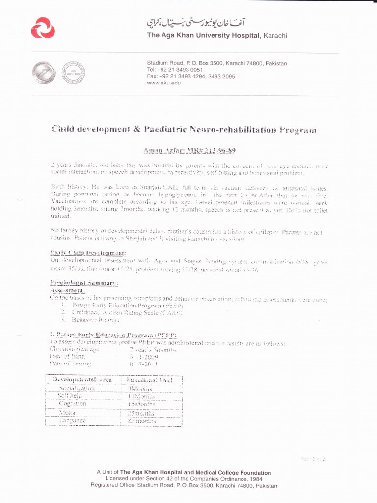 Amaan Report - Aga Khan July 2011 | PDF | Communication | Disability