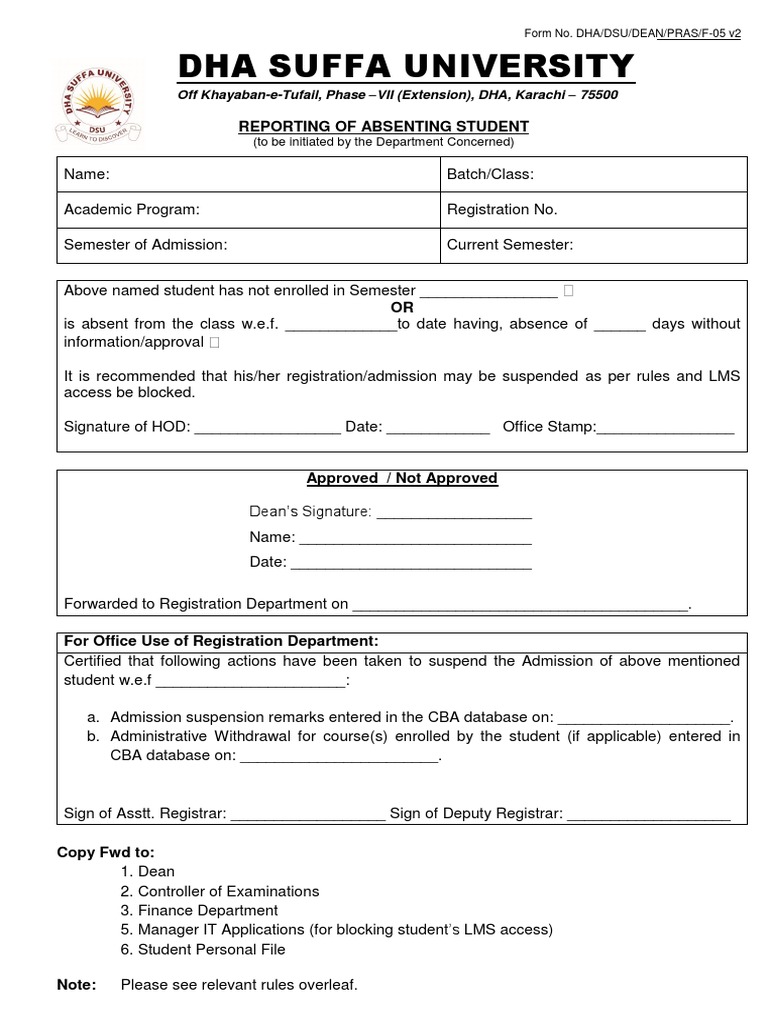 Proforma-for-Reporting-of-Absenting-Student | PDF | Academic Term