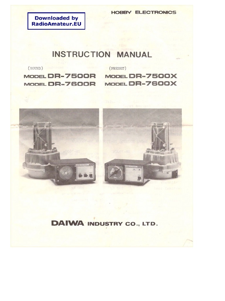 DAIWA DR 7500 7600 Rotator User Manual | PDF