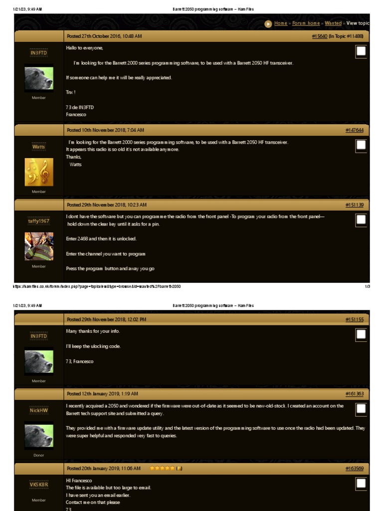 Barrett 2050 Programming Software | PDF | Computing | Software