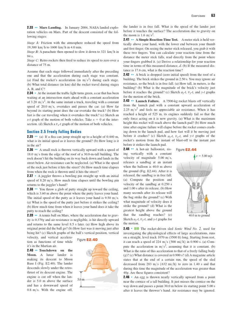 Free Fallling Problems 1 | PDF | Acceleration | Rocket