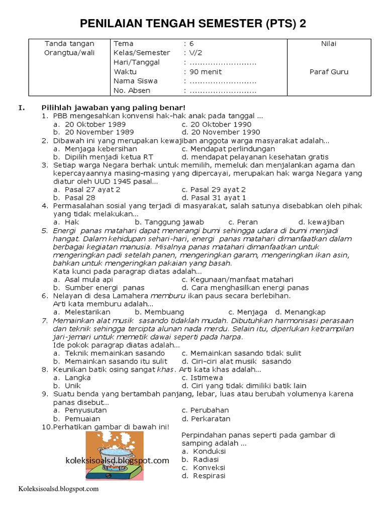 Soal Pts 2 Tema 6 Kelas 5 | PDF