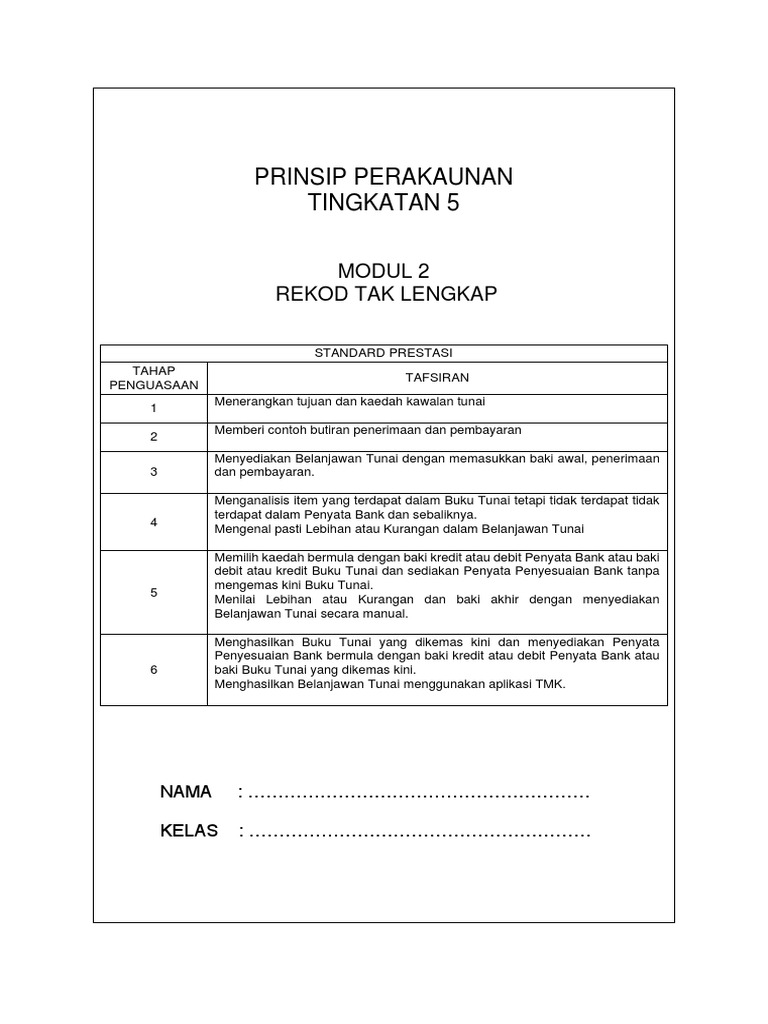 Modul 11 Rekod Tak Lengkap | PDF