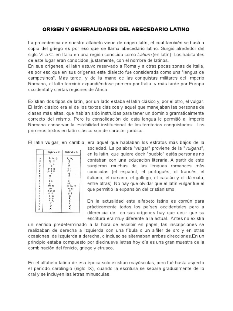 Abecedario Latino | Descargar gratis PDF | latín | Escritura latina