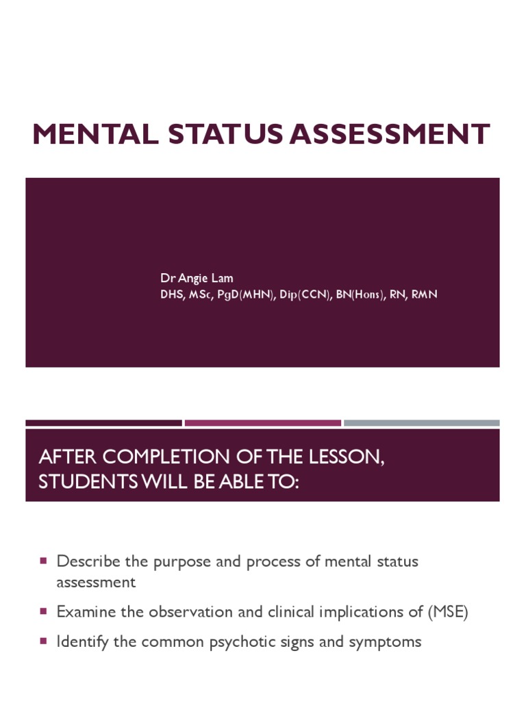 Psychosocial Mental Status Examination - For Students | PDF