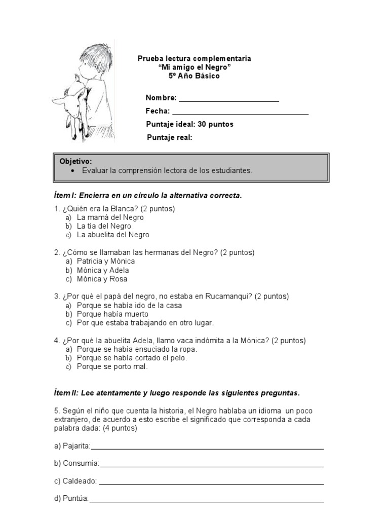 Prueba Mi Amigo El Negro | PDF