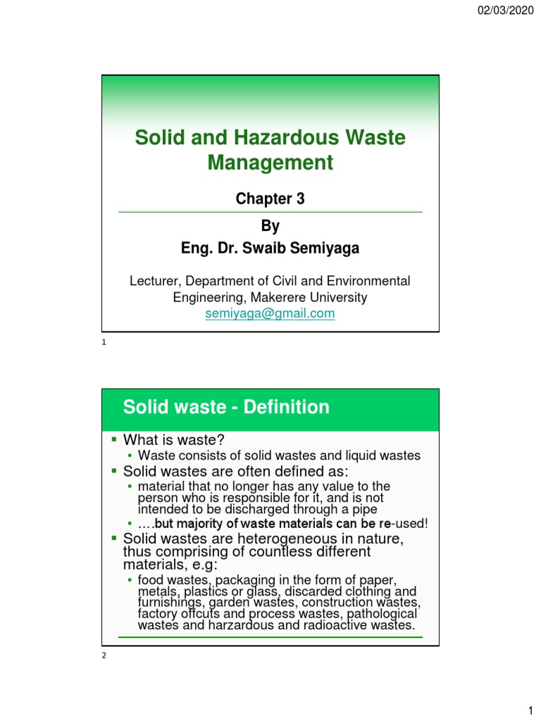 3 Solid Waste Management 2020 | PDF | Waste Management | Waste