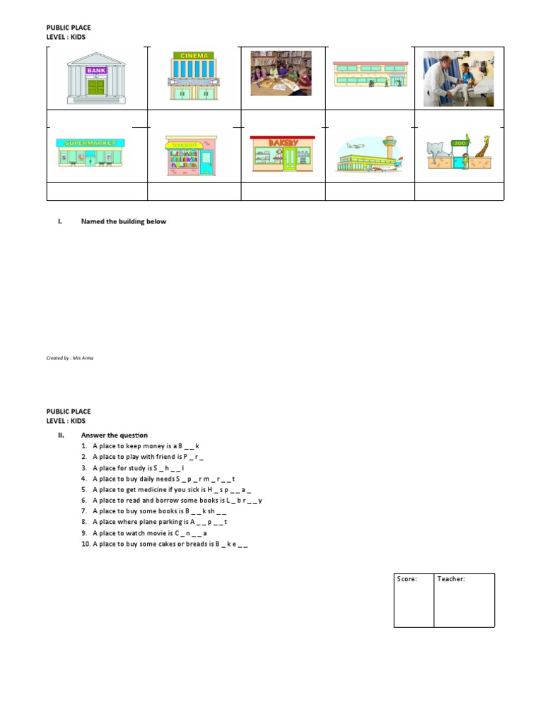 PUBLIC PLACE - Exercise For Kids | PDF